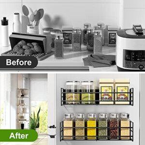 Vetacsion 4 Pack Moveable Fridge Magnetic Spice Racks,Metal Black