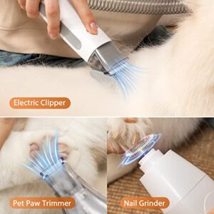 Afloia Dog Grooming Kit, Pet Grooming Vacuum & Dog Clippers Nail Trimmer Grinder & Dog Brush for Shedding with 7 Pet Grooming Tools, Low Noise Dog Hair Remover Pet Grooming Supplies