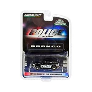 ModelToyCars 2021 Ford Bronco Sport - Police Interceptor, Black - Greenlight 30339 - 1/64 Scale Diecast Car