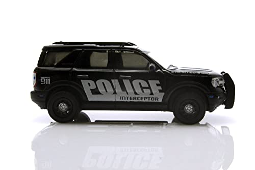 ModelToyCars 2021 Ford Bronco Sport - Police Interceptor, Black - Greenlight 30339 - 1/64 Scale Diecast Car