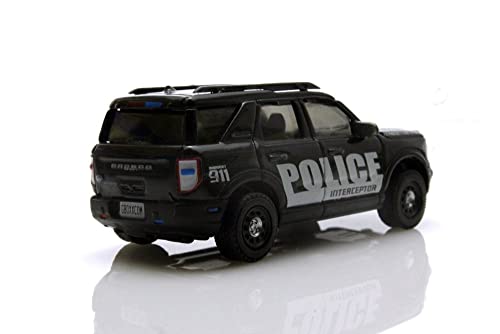 ModelToyCars 2021 Ford Bronco Sport - Police Interceptor, Black - Greenlight 30339 - 1/64 Scale Diecast Car