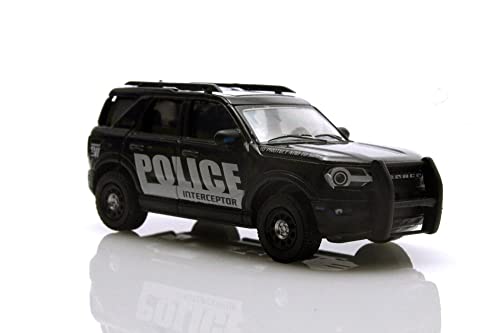 ModelToyCars 2021 Ford Bronco Sport - Police Interceptor, Black - Greenlight 30339 - 1/64 Scale Diecast Car