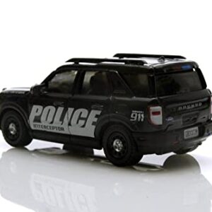 ModelToyCars 2021 Ford Bronco Sport - Police Interceptor, Black - Greenlight 30339 - 1/64 Scale Diecast Car