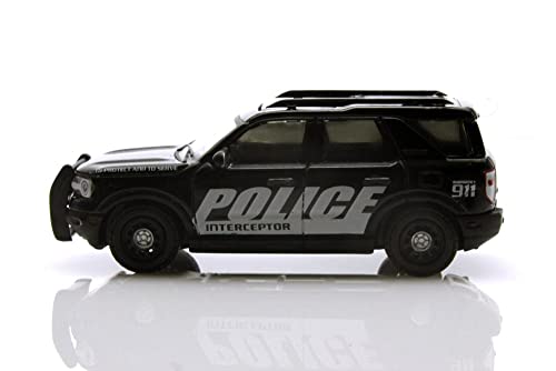 ModelToyCars 2021 Ford Bronco Sport - Police Interceptor, Black - Greenlight 30339 - 1/64 Scale Diecast Car