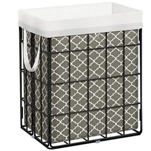 galmaxs7 laundry basket hamper large collapsible metal laundry basket with removable and washable bag heavy duty laundry basket wire frame clothes hampers for laundry bedroom towels toys