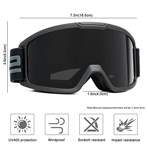 SPOSUNE Motorcycle ATV Goggles with Dual Lens Soft foam, Anti-fog Ski Goggle for Men Women Dirt Bike Off Road Motocross