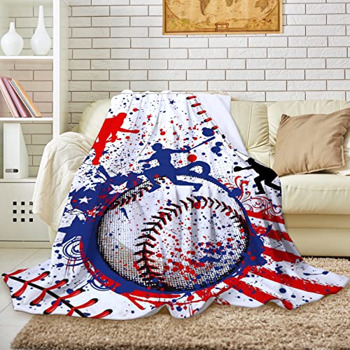 Soft Football Blanket Baseball Blanket Warm Cozy Throw Blanket Lightweight Home Blankets Bed Sofa, Blanket for Kids and Adults Gifts,All Season Couch Bed Sofa Home Decor 60"X50"