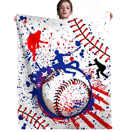 Soft Football Blanket Baseball Blanket Warm Cozy Throw Blanket Lightweight Home Blankets Bed Sofa, Blanket for Kids and Adults Gifts,All Season Couch Bed Sofa Home Decor 60"X50"