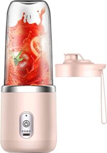 portable blender,personal blender with usb rechargeable mini fruit juice mixer,personal size blender for smoothies and shakes mini juicer cup travel 14oz,fruit juice,milk (pink)