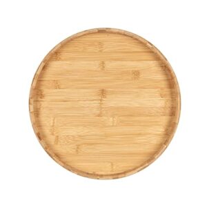 extra large round serving tray without handle, bamboo wood circle tray, decorative food tray for ottoman, coffee table, breakfast, drinks