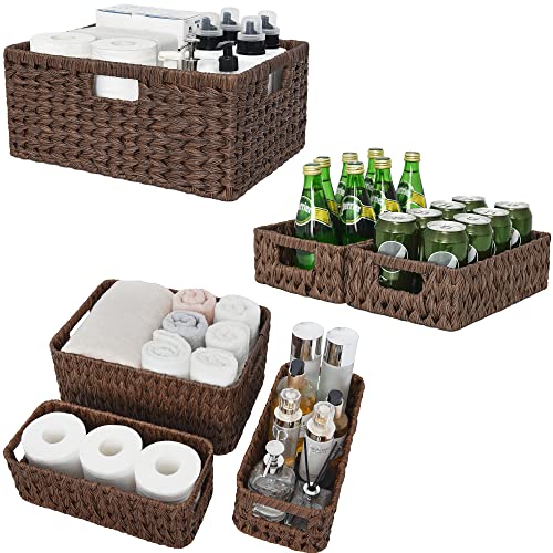 GRANNY SAYS Bundle of 3 Sets Wicker Storage Baskets for Organizing