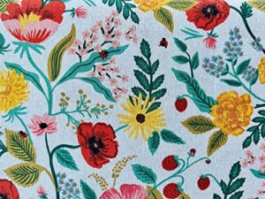 camont - poppy fields - natural unbleached canvas fabric - rifle paper co - cotton+ steel - rp702-na4uc 1/2 yard 44