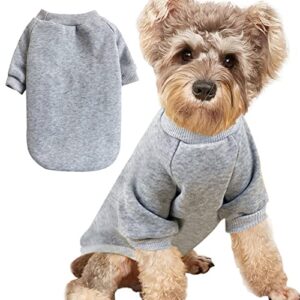 puppy sweater for small dogs clothes warm winter cat clothe pet sweatshirt knitwear doggie kitten clothing, grey, small