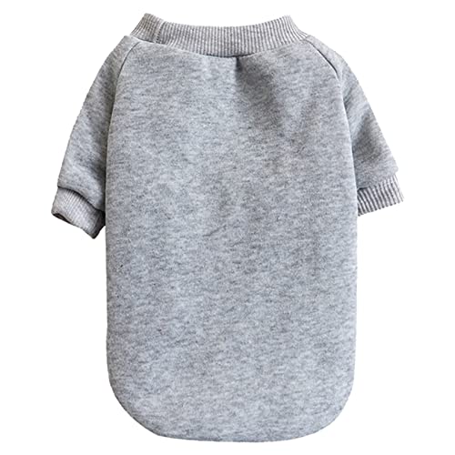 Puppy Sweater for Small Dogs Clothes Warm Winter Cat Clothe Pet Sweatshirt Knitwear Doggie Kitten Clothing, Grey, Small