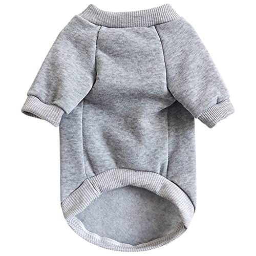 Puppy Sweater for Small Dogs Clothes Warm Winter Cat Clothe Pet Sweatshirt Knitwear Doggie Kitten Clothing, Grey, Small