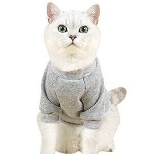 Puppy Sweater for Small Dogs Clothes Warm Winter Cat Clothe Pet Sweatshirt Knitwear Doggie Kitten Clothing, Grey, Small