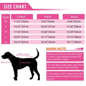 JUDYBRIDAL Warm Dog Sweater with Leash Hole Plaid Patchwork Turtleneck Pet Knitted Sweaters Soft Cozy Dog Vest Clothes for Cold Weather for Small Medium Large Dogs (XL | Pink)