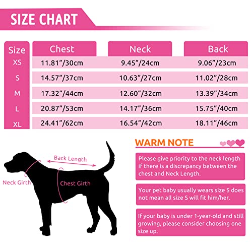 JUDYBRIDAL Warm Dog Sweater with Leash Hole Plaid Patchwork Turtleneck Pet Knitted Sweaters Soft Cozy Dog Vest Clothes for Cold Weather for Small Medium Large Dogs (XL | Pink)