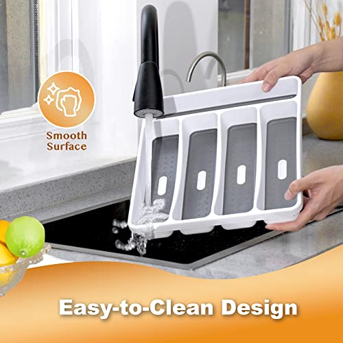 Besilord Expandable Silverware Organizer Kitchen Drawer Organizer Utensil Organizer Silverware Tray for Drawer Cutlery Organizer Flateware Organizer