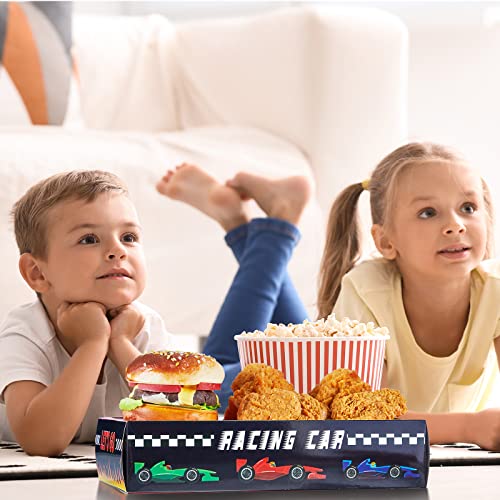 Henoyso 24 Pcs Race Car Snack Trays Movie Night Popcorn Trays Red Race Car Movie Theater Snack Boxes for Food Drink Candy Popcorn Holders for Kids Birthday Party Supplies Racing Theme Supplies