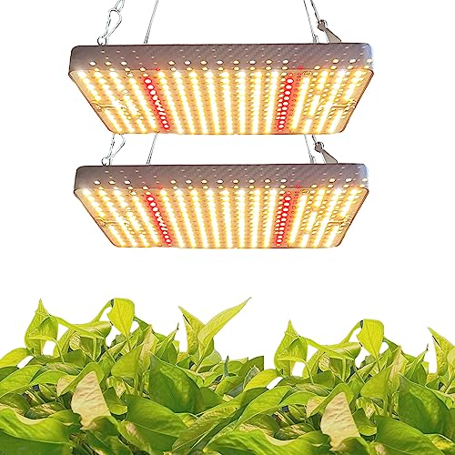 Ohtoad Grow Lights for Indoor Plants,200W UV-IR Full Spectrum LED Plant Grow Light, Hanging Light with On/Off Switch & Daisy Chain for Houseplant