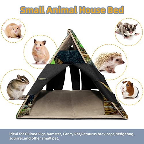 enheng Small Pet Hideout Black Bears Hamster House Guinea Pig Playhouse for Dwarf Rabbits Hedgehogs Chinchillas