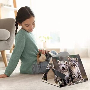 enheng Small Pet Hideout Baby Snow Leopards Hamster House Guinea Pig Playhouse for Dwarf Rabbits Hedgehogs Chinchillas