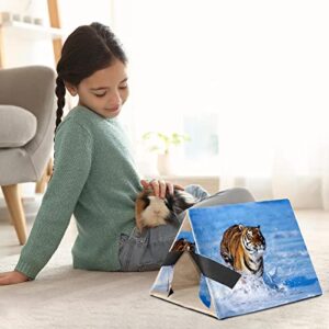 enheng Small Pet Hideout Bengal Tiger Hamster House Guinea Pig Playhouse for Dwarf Rabbits Hedgehogs Chinchillas