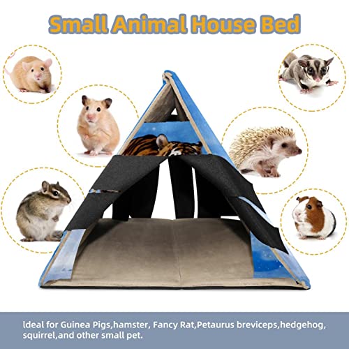 enheng Small Pet Hideout Bengal Tiger Hamster House Guinea Pig Playhouse for Dwarf Rabbits Hedgehogs Chinchillas