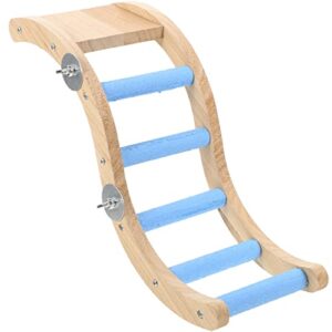 patkaw wooden bird ladder toy natural wood step ladder climbing toys bird cage accessories for parakeets parrots cockatoo lovebirds