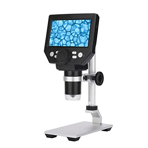 XDCHLK Professional Digital Electron Microscope 4.3 Inch Large Base LCD Display 8MP 1-1000X Continuous Amplification Magnifier (Color : White-Fruit peach5, Size : Aluminum Plastics)