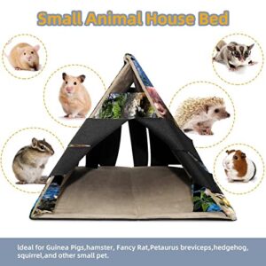 enheng Small Pet Hideout Black Bears Art Hamster House Guinea Pig Playhouse for Dwarf Rabbits Hedgehogs Chinchillas