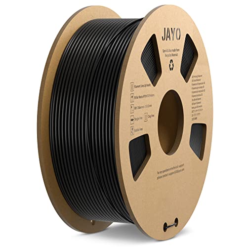 JAYO PLA 3D Printer Filament, 1.75mm PLA Printing Material Dimensional Accuracy+/- 0.02mm, 1.1KG Spool Consumables Fit for FDM 3D Printers, PLA Black