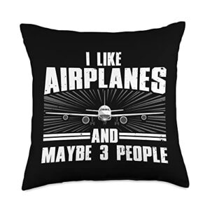 cool pilot gift airplane plane stuff & accessories funny airplane design for men women aviator pilot throw pillow, 18x18, multicolor