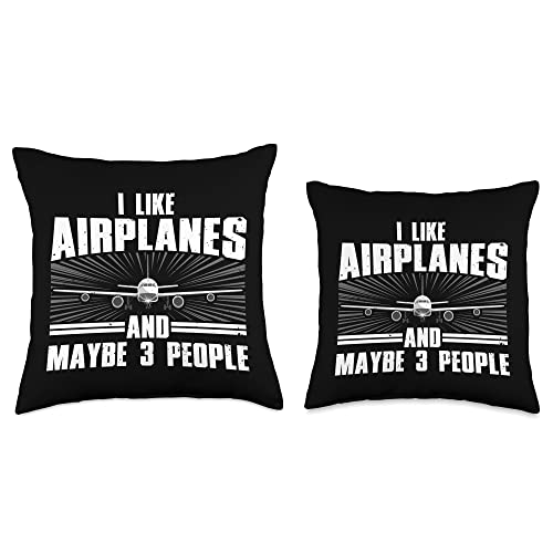 Cool Pilot Gift Airplane Plane Stuff & Accessories Funny Airplane Design for Men Women Aviator Pilot Throw Pillow, 18x18, Multicolor