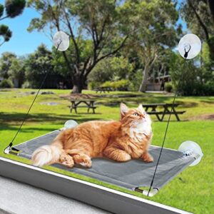 cat window perch large hammock bed for indoor cats 24.4 * 13” cat window sill seat shelf box with strong suction cup sturdy cat sunbathing ledge inside easy to assemble holding 50 lbs