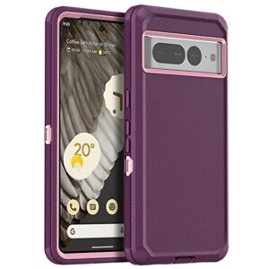 aicase for google pixel 7 pro case,heavy duty drop protection full body rugged shockproof/dust proof military protective tough durable for google pixel 7 pro 6.7" 2022-3 burgundy