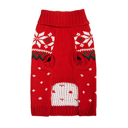 Jnancun Cat Christmas Sweater Snowflake Sweaters for Kittys Christmas Cat Sweater Winter Knitwear Cat Sweaters