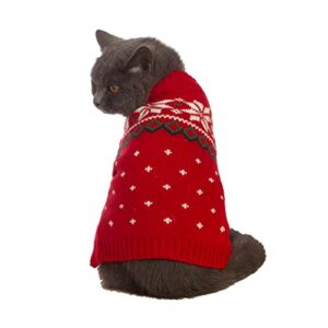 Jnancun Cat Christmas Sweater Snowflake Sweaters for Kittys Christmas Cat Sweater Winter Knitwear Cat Sweaters