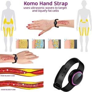 1/2 Pcs Komo Ultrasonic Liquefaction Hand Strap, Matteo Ultrasonic Body Shape Wristband, for All Men and Women Waterproof & Detachable (Black-A,2pcs)