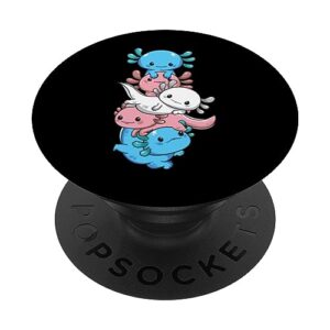 subtle transgender pride flag kawaii axolotl lgbtq trans popsockets standard popgrip