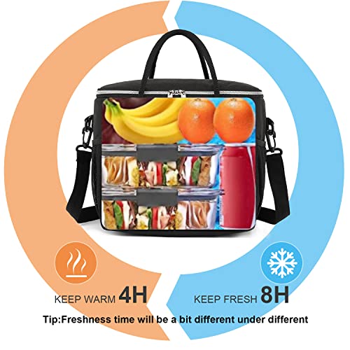 XQXA Lunch Bag Reusable Insulated Cooler Water Resistant Lunch Box Adult Tote Lunch Bag for Women/Men Work Picnic Beach or Travel