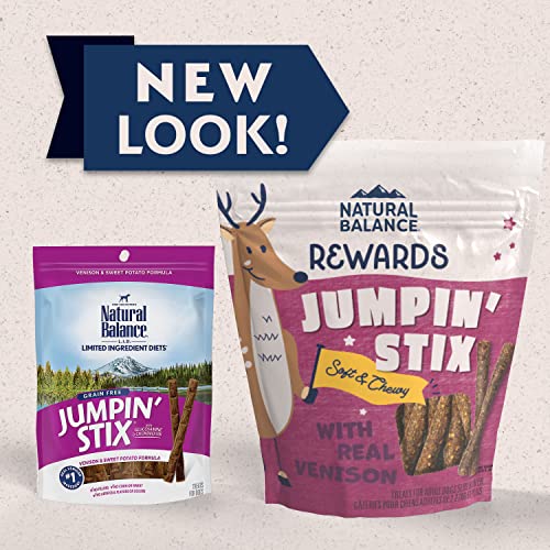 Natural Balance Jumpin' Stix Grain Free with Real Venison & Sweet Potato Recipe Dog Treats, 10 oz.