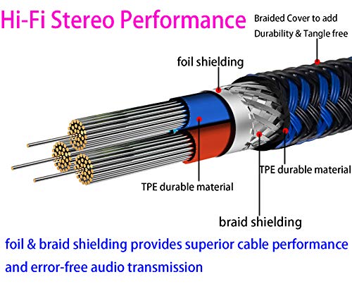 Ruaeoda 3.5mm Audio Male to Female Extension Cable 100 ft,Headphone Extension Cable Double Shielded Long AUX Extension Cable 3.5mm Male to 3.5mm Female 1/8 Stereo Audio Extension Cord