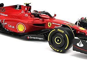 XTD Bburago 1:18 Ferrari 2022 F1-75 #16 #55 F1 Racing Formula Car Static Simulation Diecast Alloy Model Car (2022 F1-75 #55)