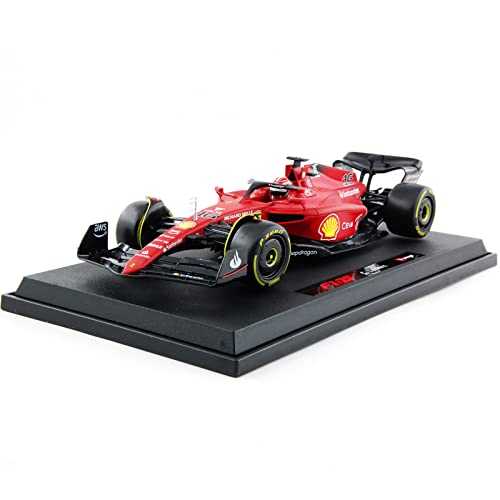 XTD Bburago 1:18 Ferrari 2022 F1-75 #16 #55 F1 Racing Formula Car Static Simulation Diecast Alloy Model Car (2022 F1-75 #55)