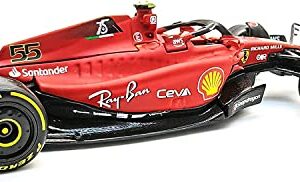 XTD Bburago 1:18 Ferrari 2022 F1-75 #16 #55 F1 Racing Formula Car Static Simulation Diecast Alloy Model Car (2022 F1-75 #55)