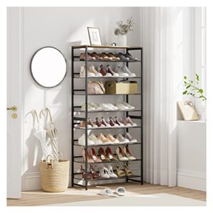 aepoalua shoe rack, 9-tier shoe organizer, tall shoe storage for entryway, closet, garage, large shoe rack storage organizer, set of 2 5-tier add 4-tier stackable shoe shelf, industrial, rustic brown