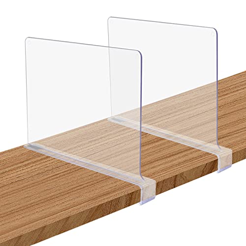 Acrylic Shelf Dividers Clear Closet Shelf Dividers Organization Divider for Shelves Organizer Separator for Clothes Clear Adjustable Shelf for Bedroom Kitchen