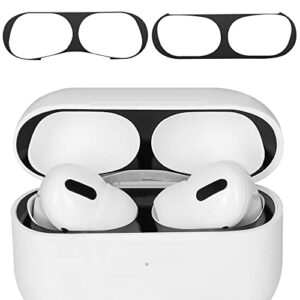 kwmobile set of 2 dust guards compatible with apple airpods pro 2 - anti-dust protection stickers - black